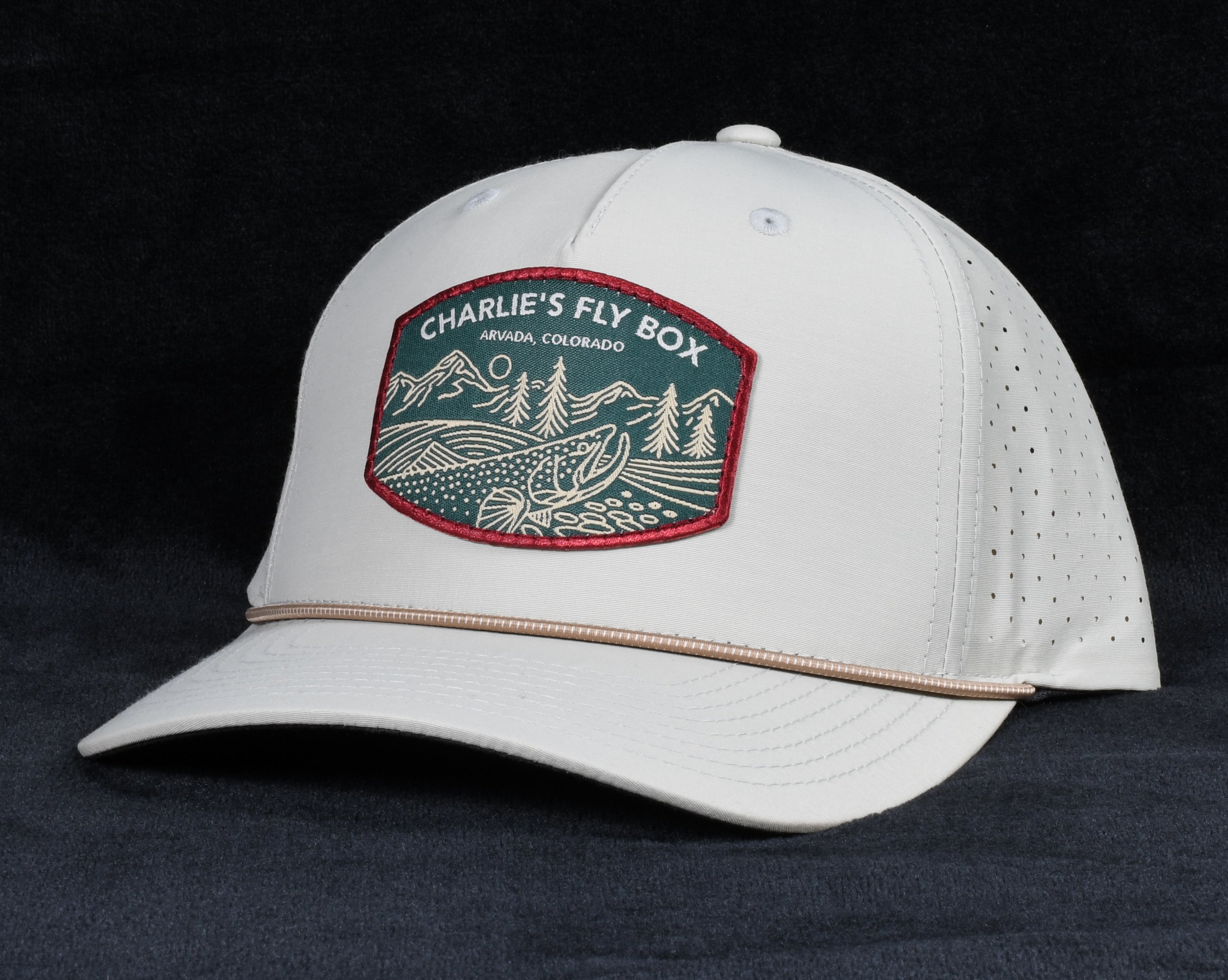 CFB Laser Perf Hat, Tan with Underwood Logo – charliesflybox