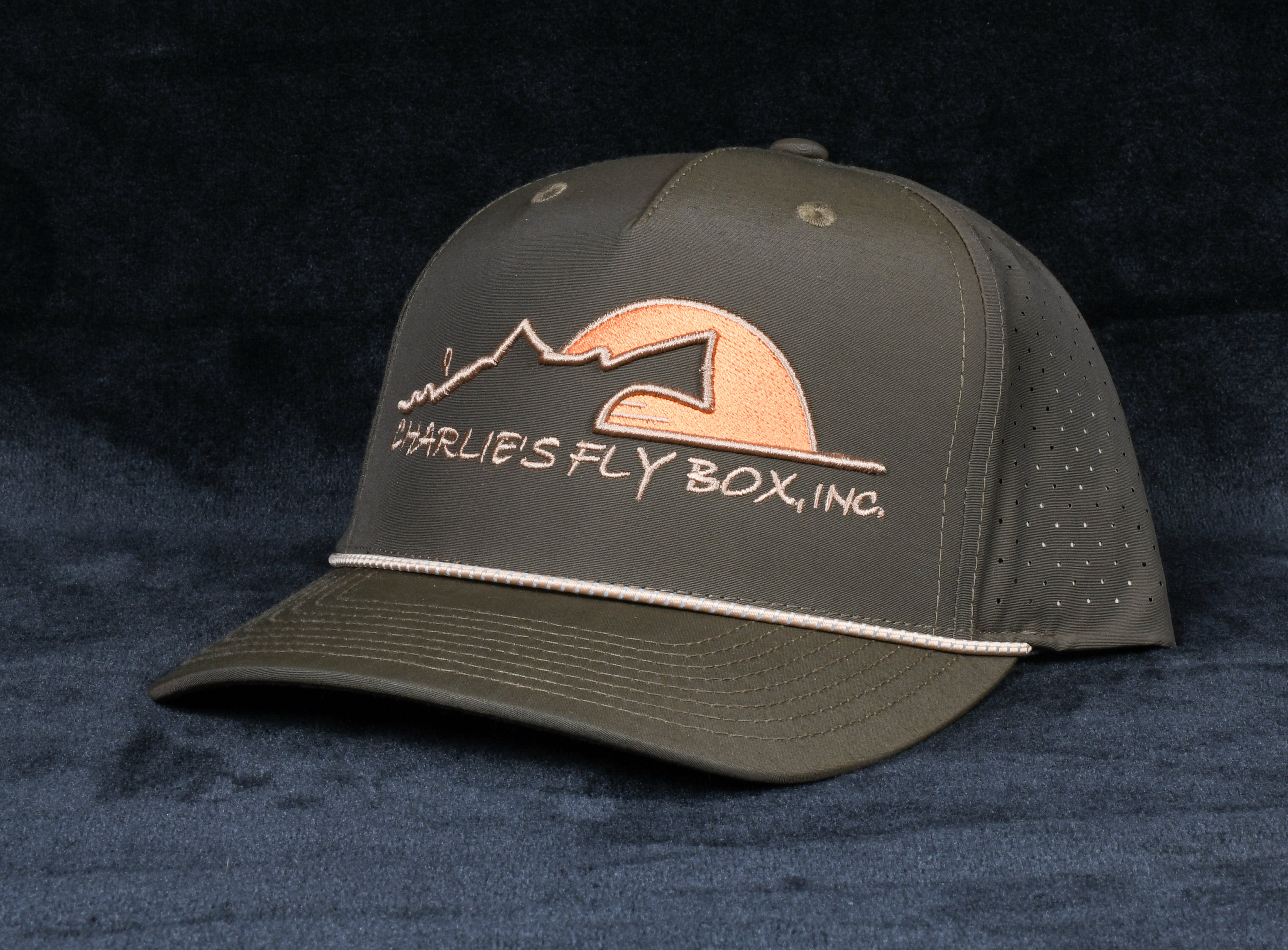 CFB Roped Tech Hat, Olive with Raised Logo – charliesflybox