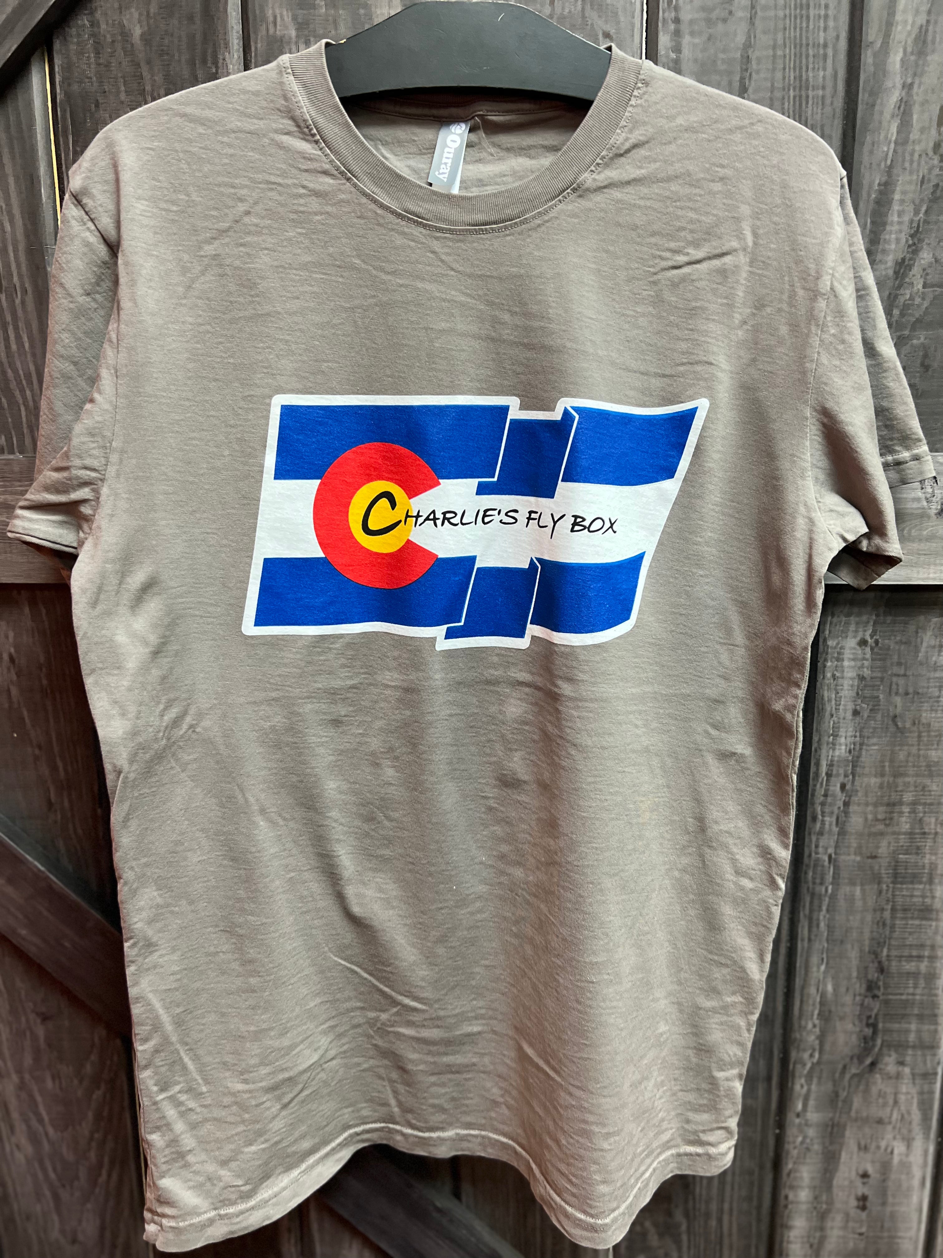 CFB Pigment Dyed Short Sleeve T-Shirt, Colorado Flag Logo – charliesflybox